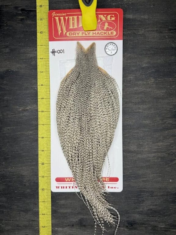 Whiting Dry Fly Cape – Silver Grade – Grizzly #001 - Galloup's Slide Inn
